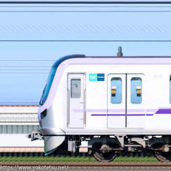 鷺沼検車区18000系18112F編成山側（2側） – 横鉄 -長編成サイドビュー-