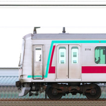 5000系5116F編成山側 – 横鉄 -長編成サイドビュー-