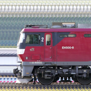 EH500-8[仙貨]＋タキ1000 – 横鉄 -長編成サイドビュー-