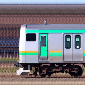 国府津車両センターE231系K-04編成＋E53編成海側 – 横鉄 -長編成サイドビュー-