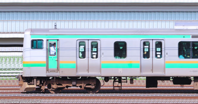 小山車両センターE231系U526編成山側 – 横鉄 -長編成サイドビュー-